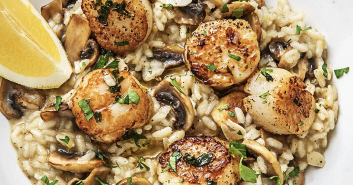 Truffle-Infused Scallops & Risotto – Cucina Mercato